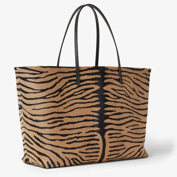 Fendi Medium Roll Tiger-print Cavallino Leather Shopper